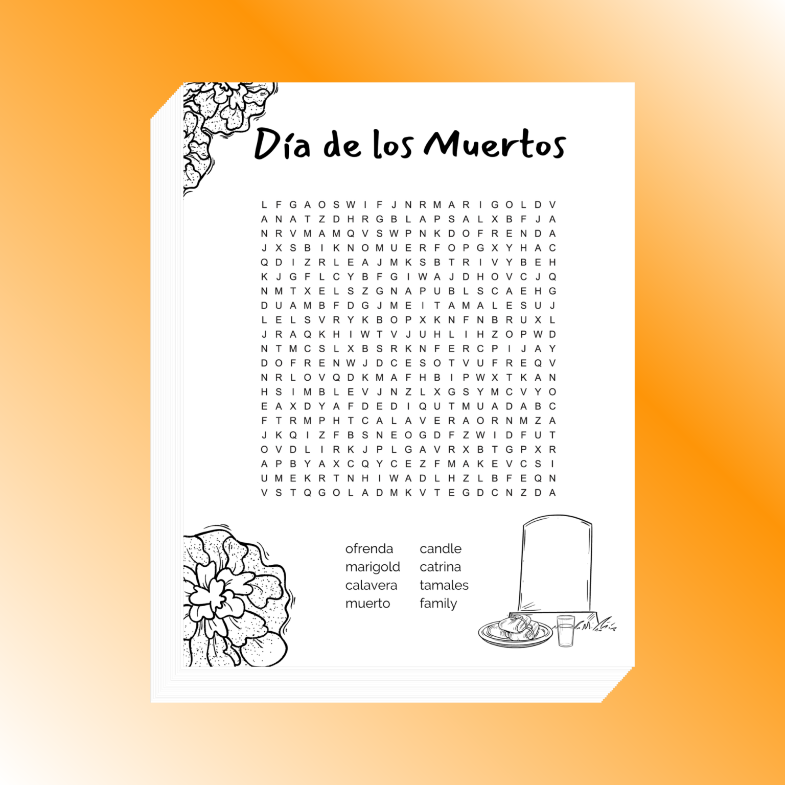 Día de los Muertos Word Search – Word Search Boss