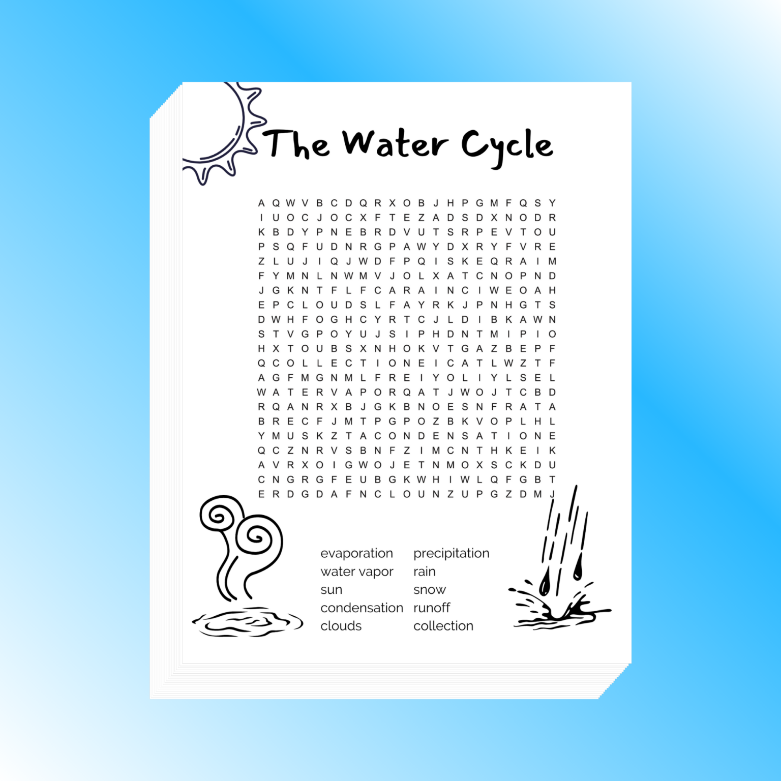 Water Cycle Word Search – Word Search Boss