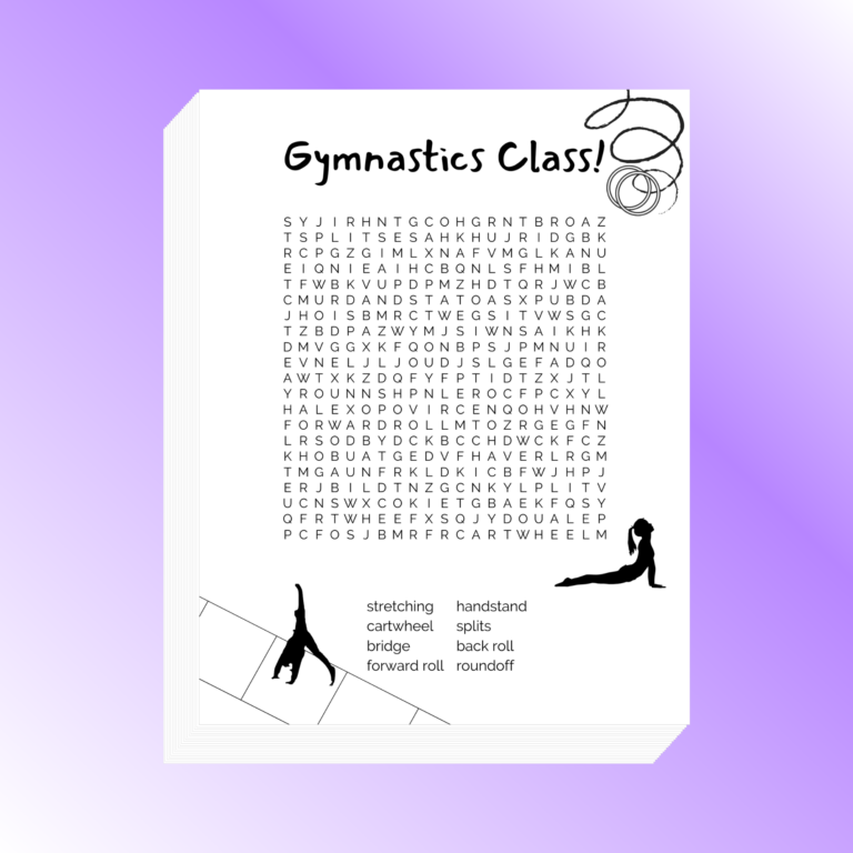 Gymnastics Word Search – Word Search Boss
