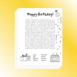 Happy Birthday Word Search – Word Search Boss