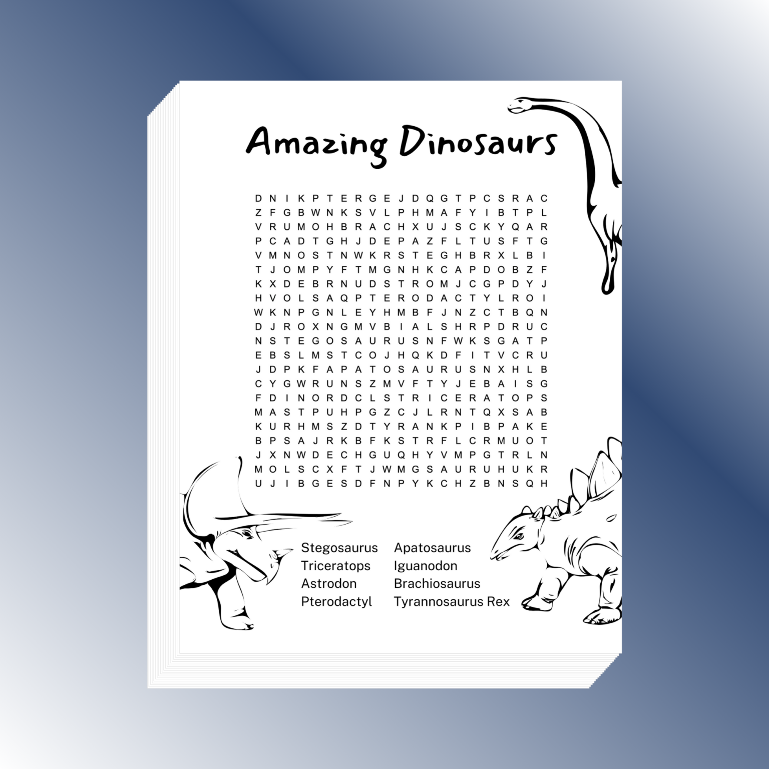 Dinosaur Word Search – Word Search Boss