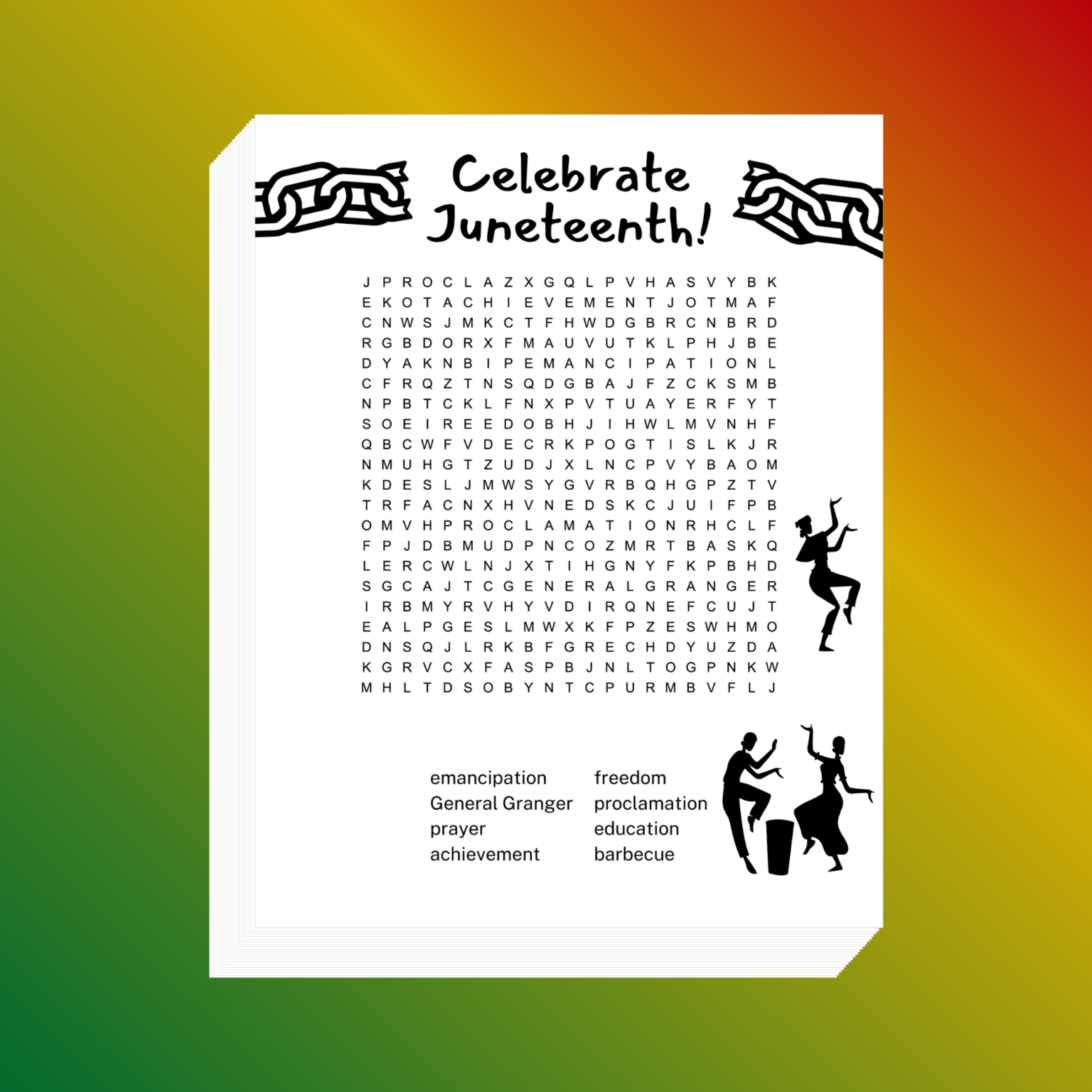 Juneteenth Word Search – Word Search Boss