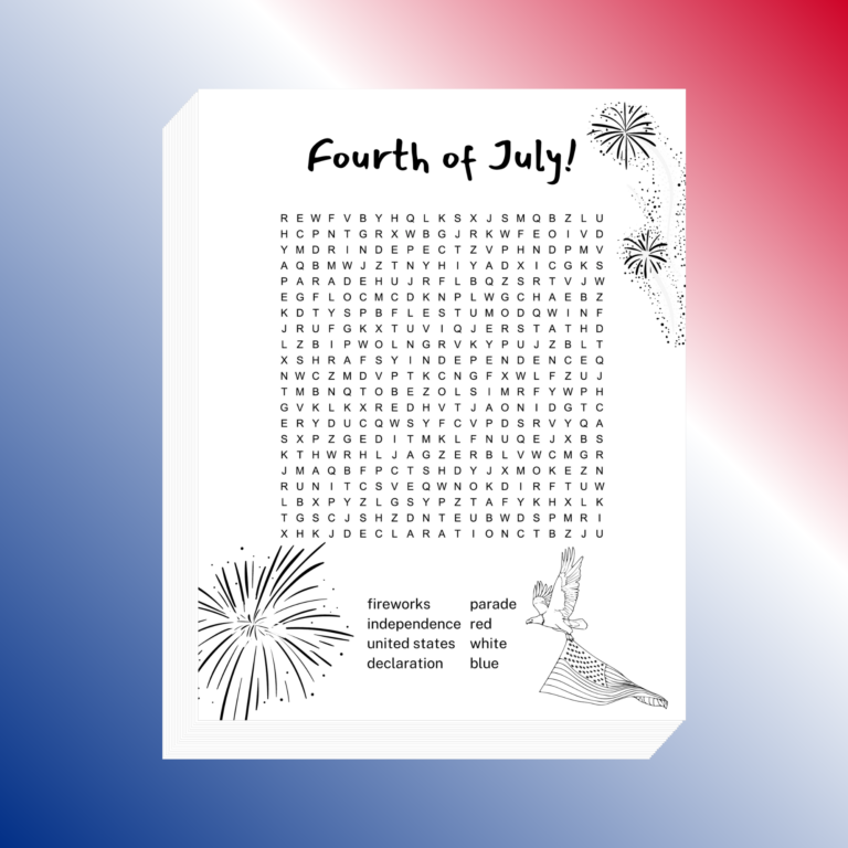 Fourth of July Word Search – Word Search Boss