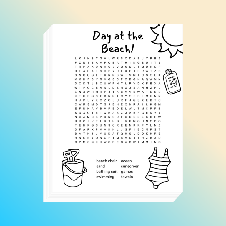 Beach Word Search – Word Search Boss