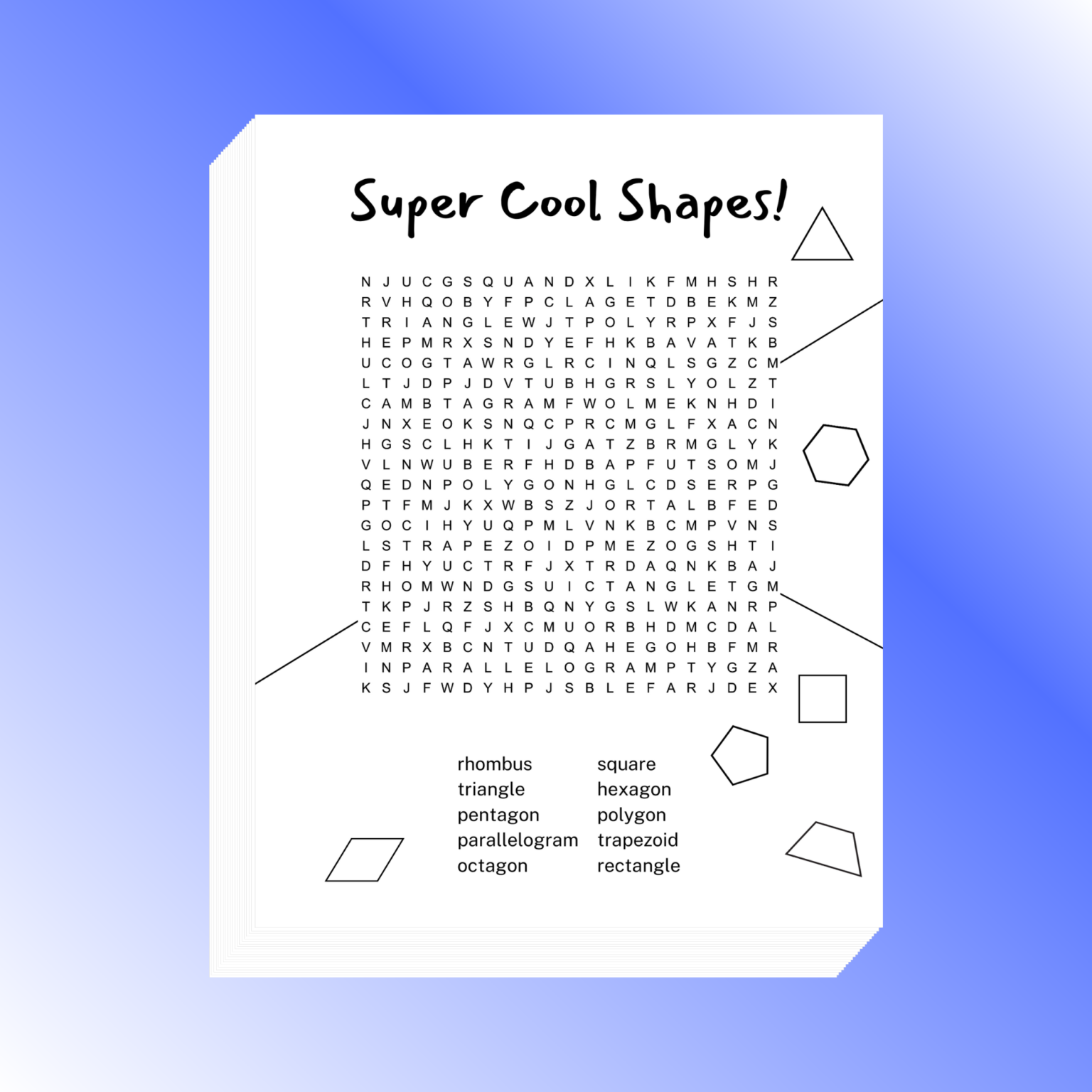 Shapes Word Search – Word Search Boss