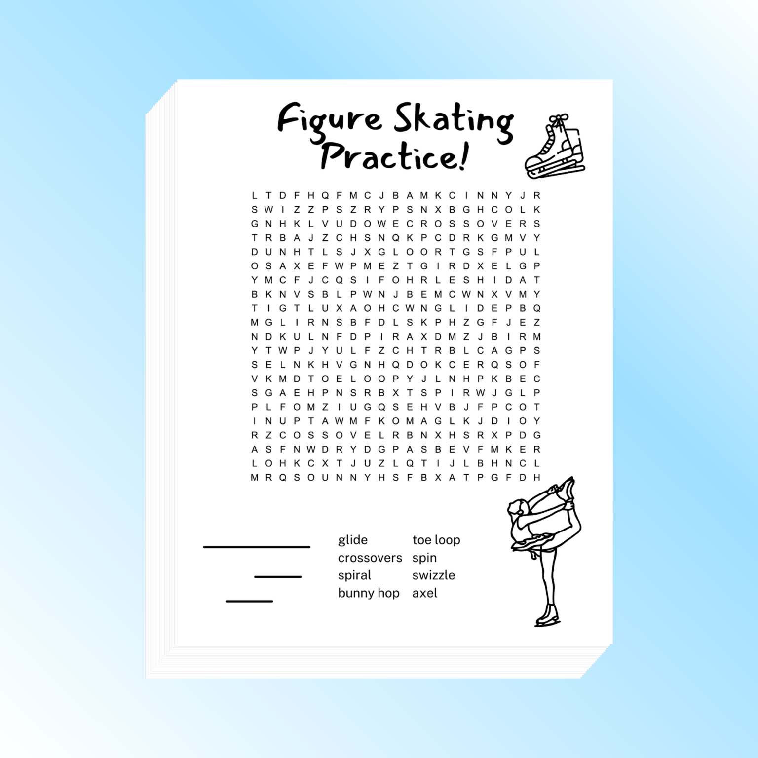 Figure Skating Word Search – Word Search Boss