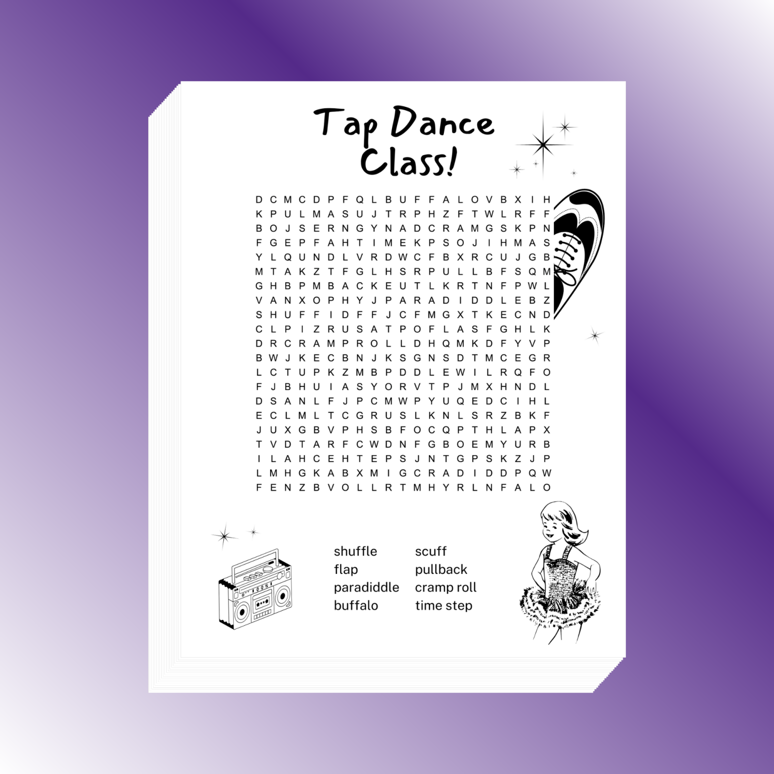 Tap Dance Word Search – Word Search Boss
