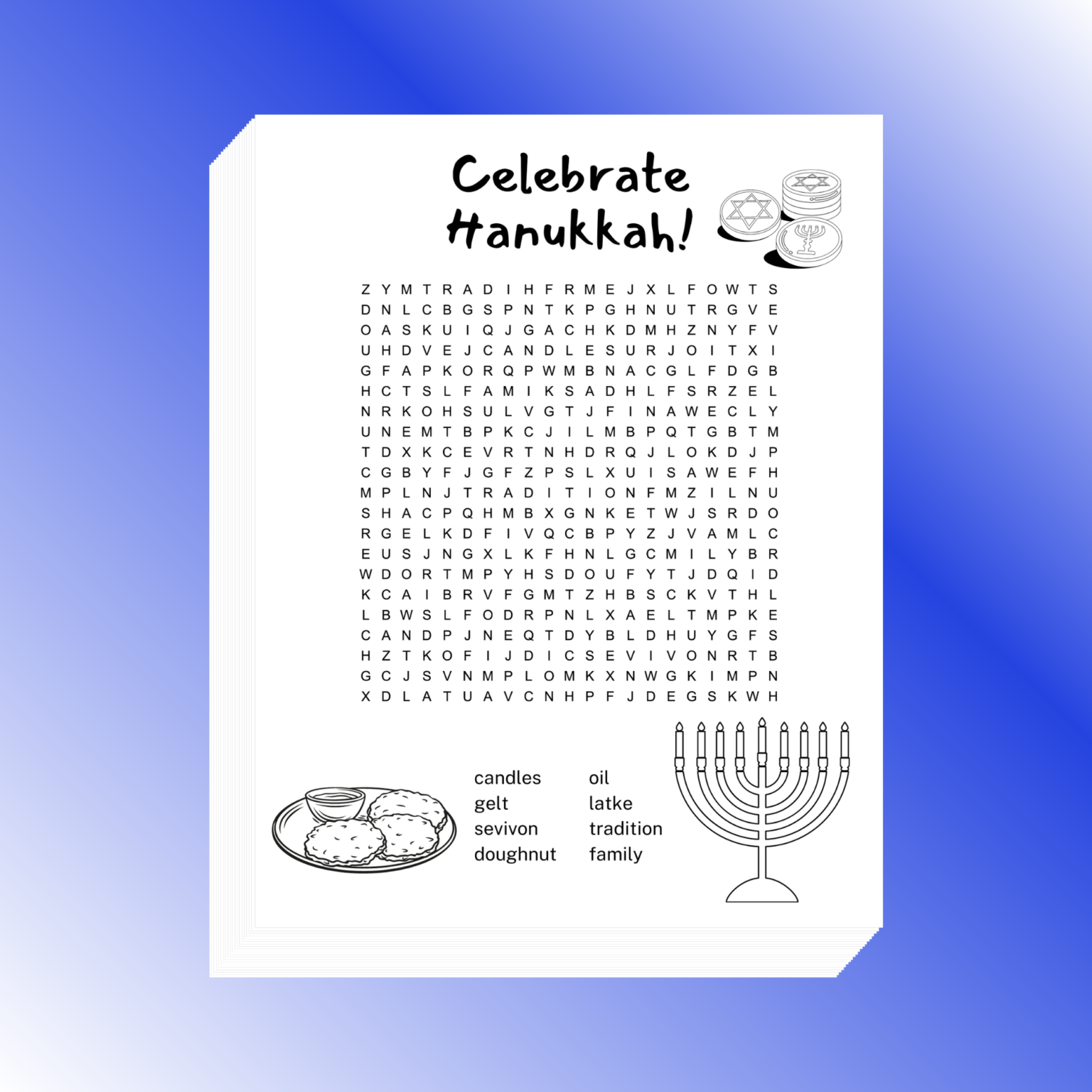 Celebrate Hanukkah Word Search – Word Search Boss