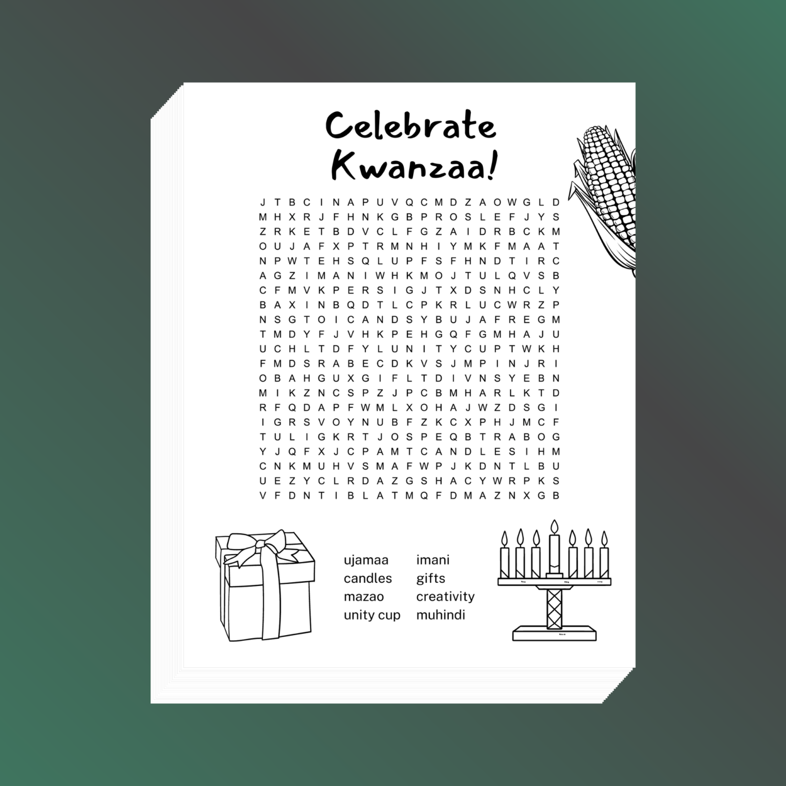 Celebrate Kwanzaa Word Search – Word Search Boss