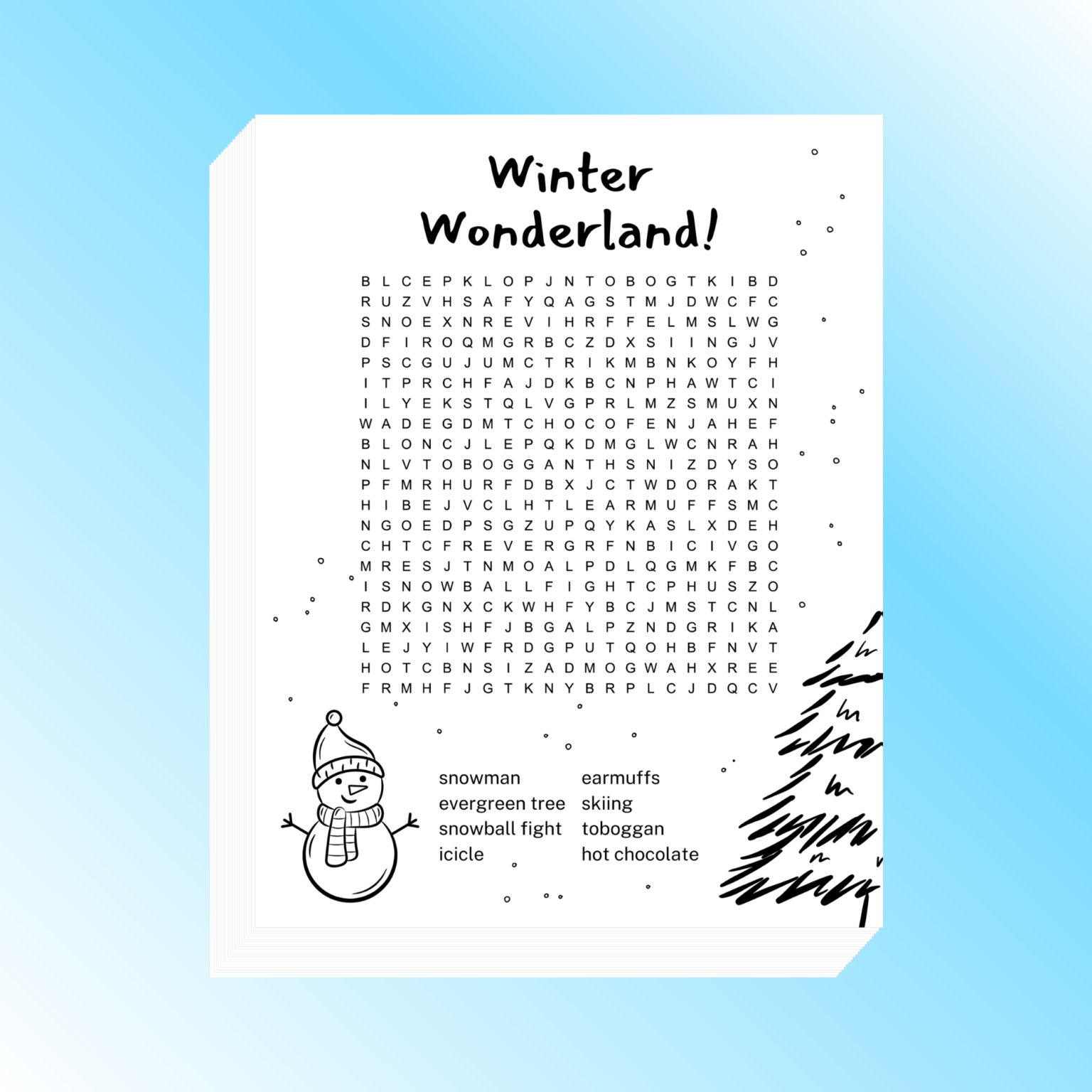 Winter Wonderland Word Search – Word Search Boss