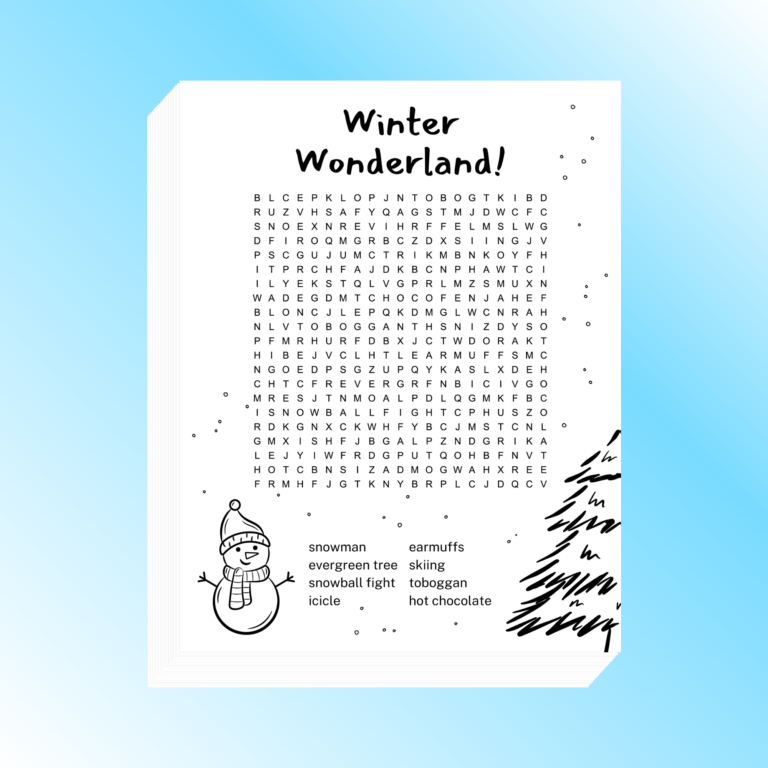 Winter Wonderland Word Search – Word Search Boss