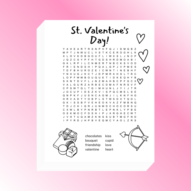 St. Valentine’s Day Word Search – Word Search Boss