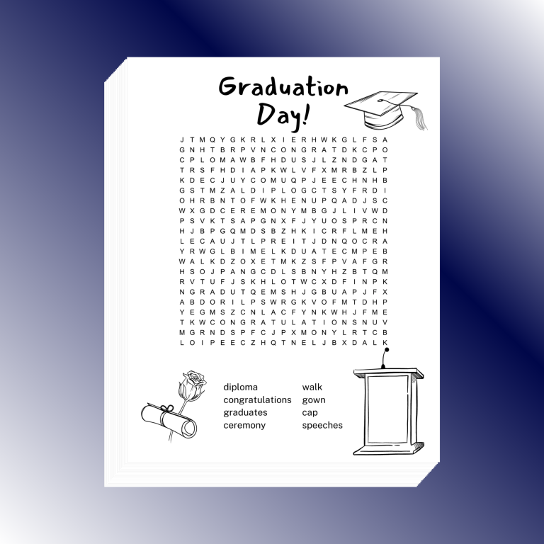 Graduation Word Search – Word Search Boss